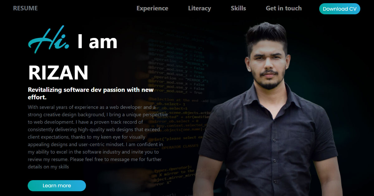 Rizan Raafi - Resume | Developer